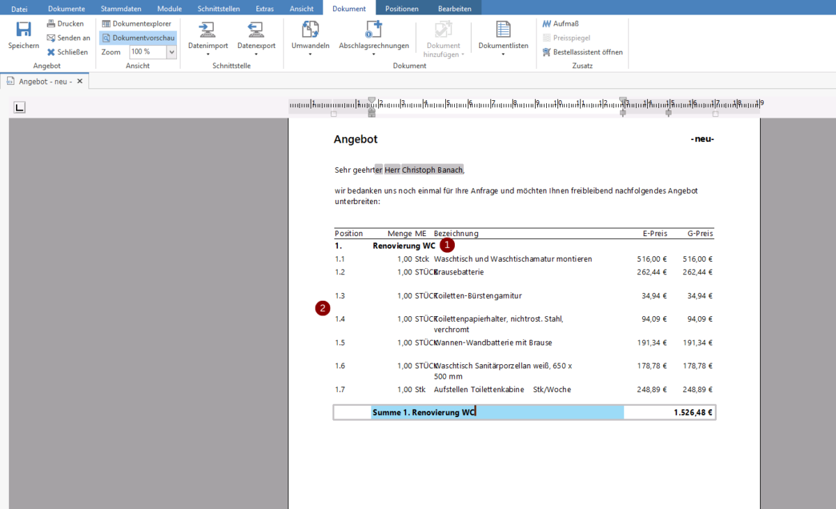 Leistungen schneller ins Angebot einfügen – Arbeiten mit dem Leistungsverzeichnis | blue ...