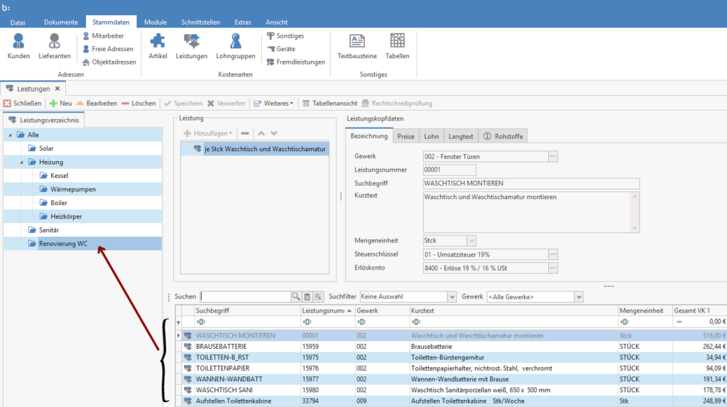 Leistungen schneller ins Angebot einfügen – Arbeiten mit dem Leistungsverzeichnis | blue ...